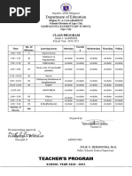 Sample Class Program Sy 2024-2025 | PDF | Philippines