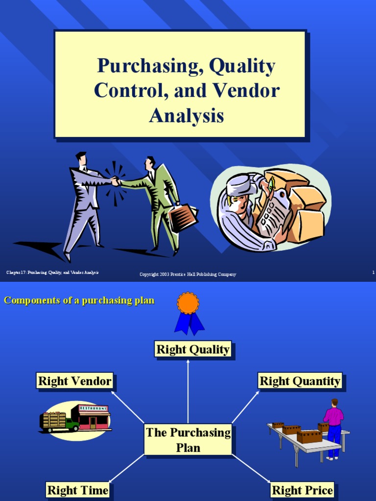 Purchasing, Quality Control, and Vendor Analysis Purchasing, Quality Control, and Vendor ...