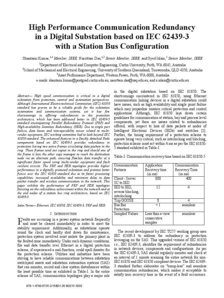 2015-High Performance Communication Redundancy in Digital Substation Based On IEC 62439-3 With A ...