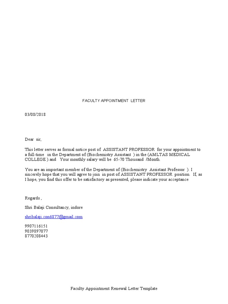 Appointment Letter | PDF