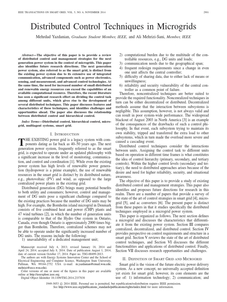 Distributed Control Techniques in Microgrids | PDF | Distributed Generation | Electrical Grid