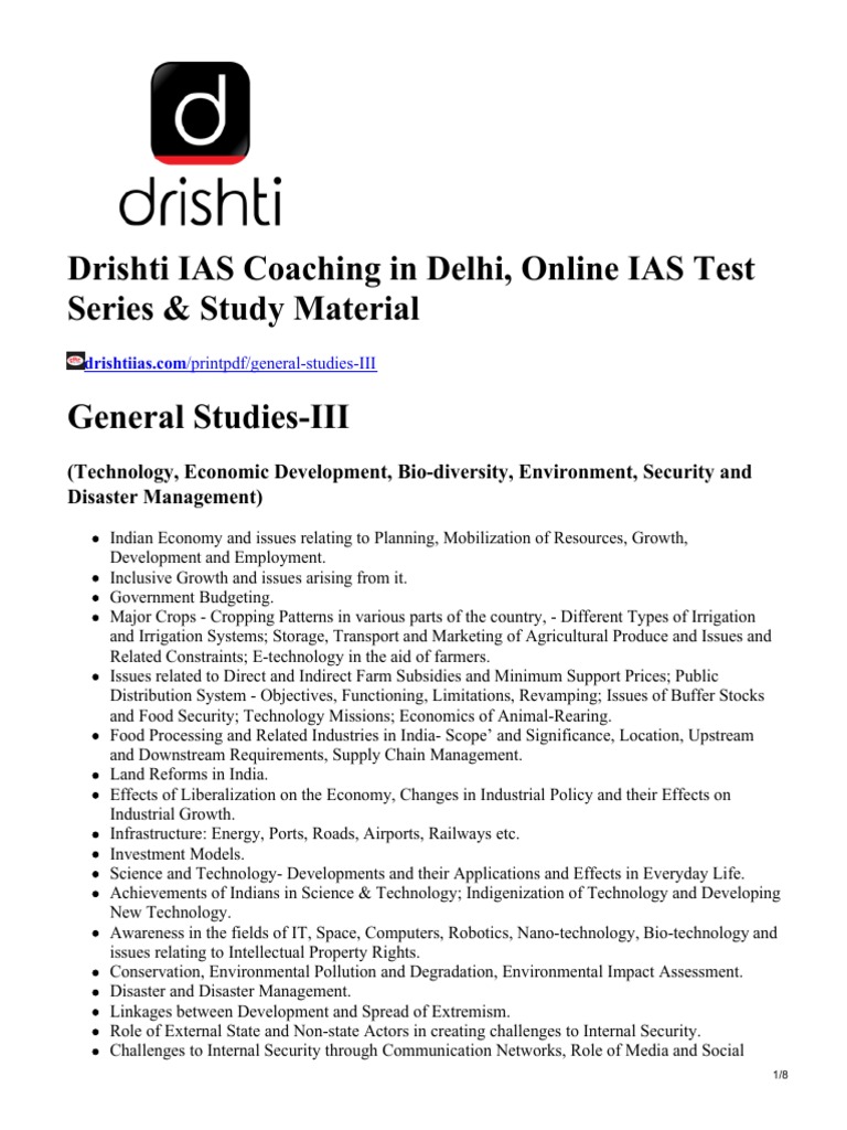 GS3 Syllabus PDF | PDF | Economic Growth | Government Budget Balance