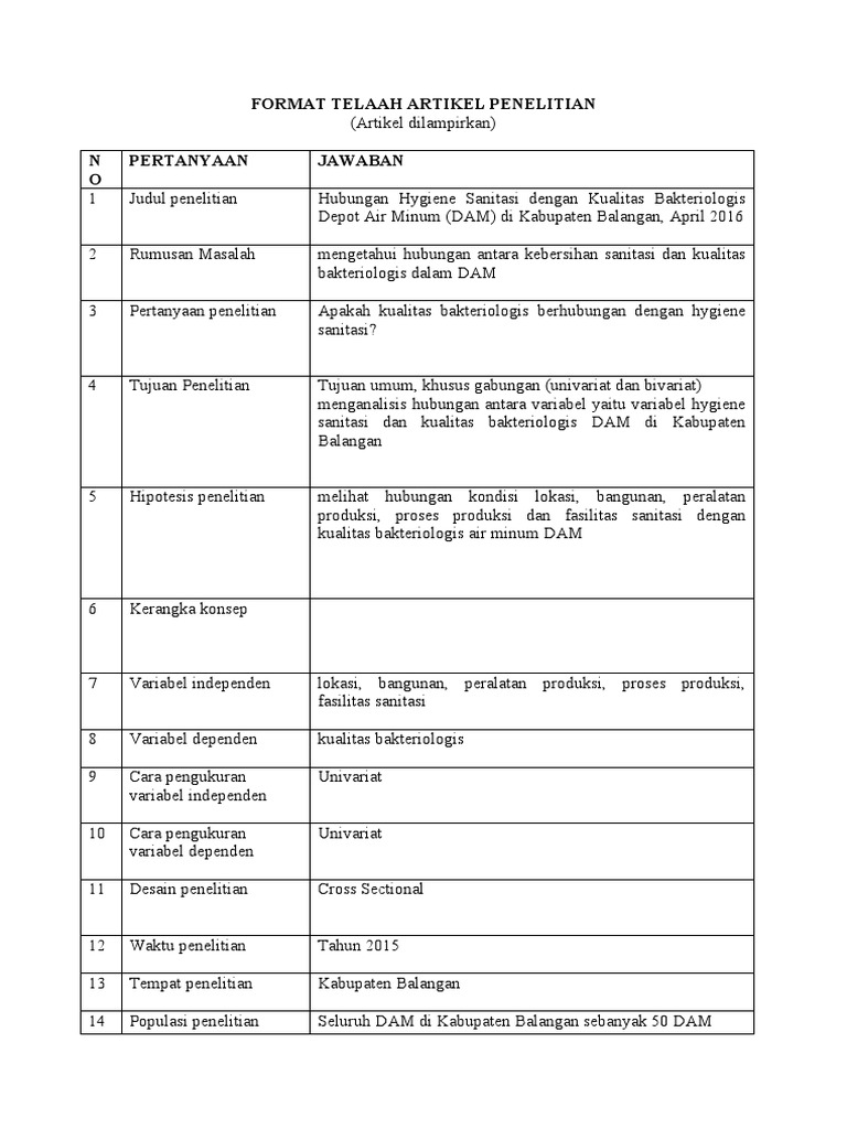 Format Telaah Artikel 20 | PDF