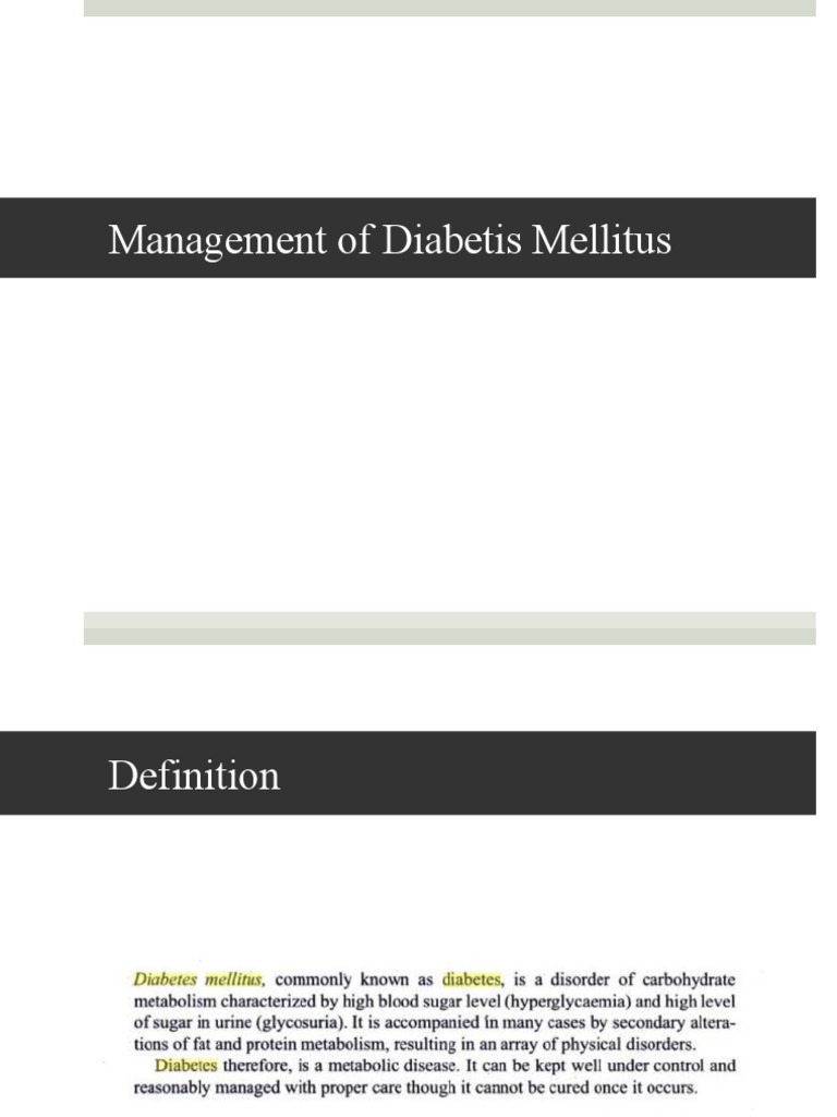 DM Management | PDF | Prediabetes | Hyperglycemia