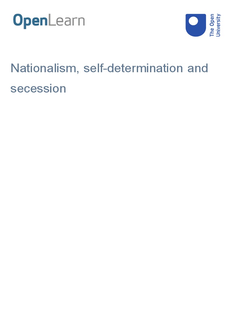Nationalism Self Determination and Secession Printable | PDF | Ideologies | Nationalism