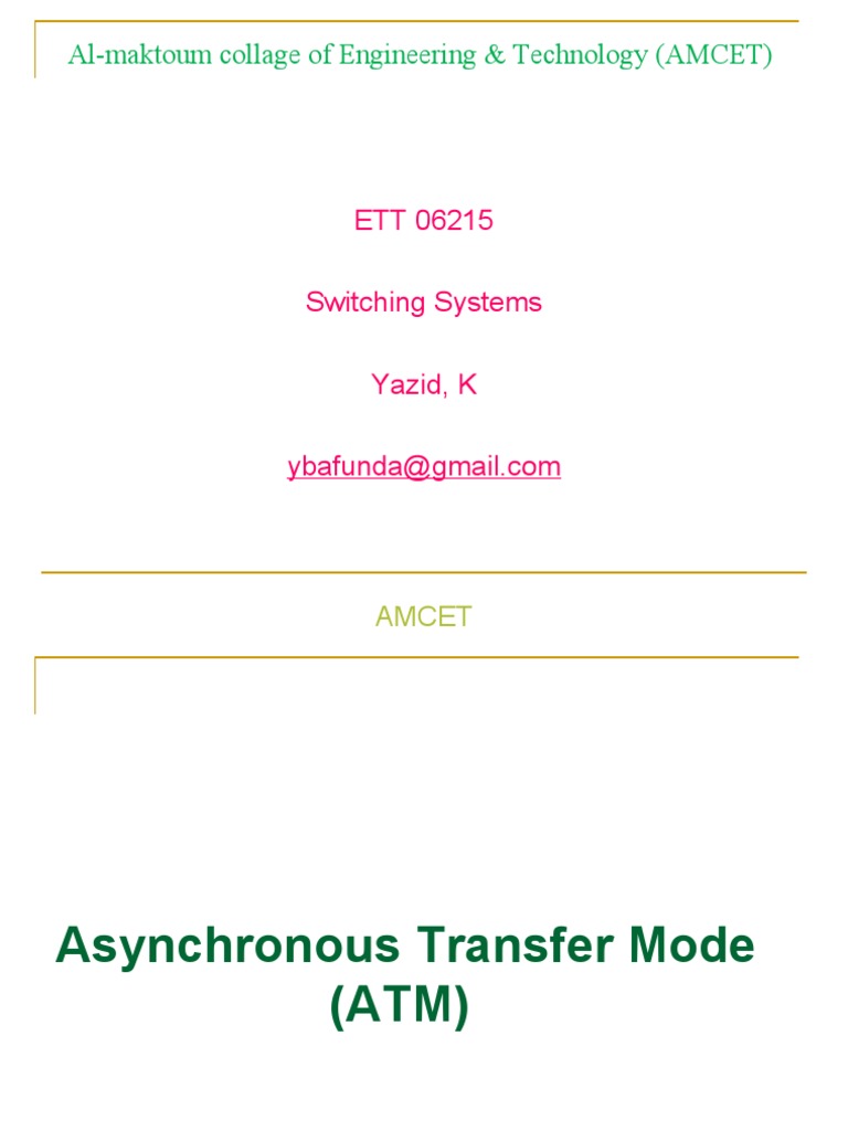 Amcet ETT0620135420200507014123 | PDF | Asynchronous Transfer Mode | Packet Switching