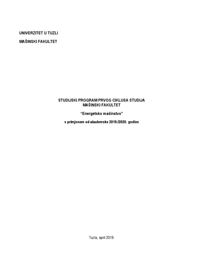 Studijski Program | PDF