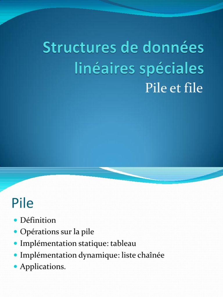 Piles et files : concepts et opérations | PDF | Programmation ...