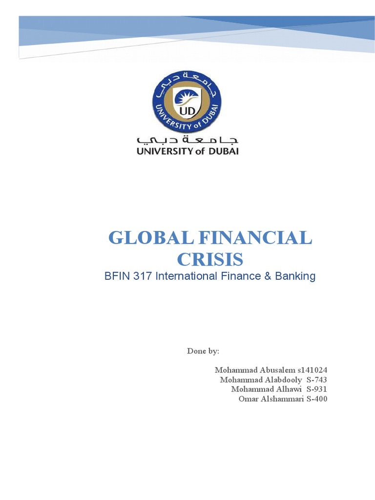 Global Financial Crisis Pdf Financial Crisis Of 2007 08 Islamic