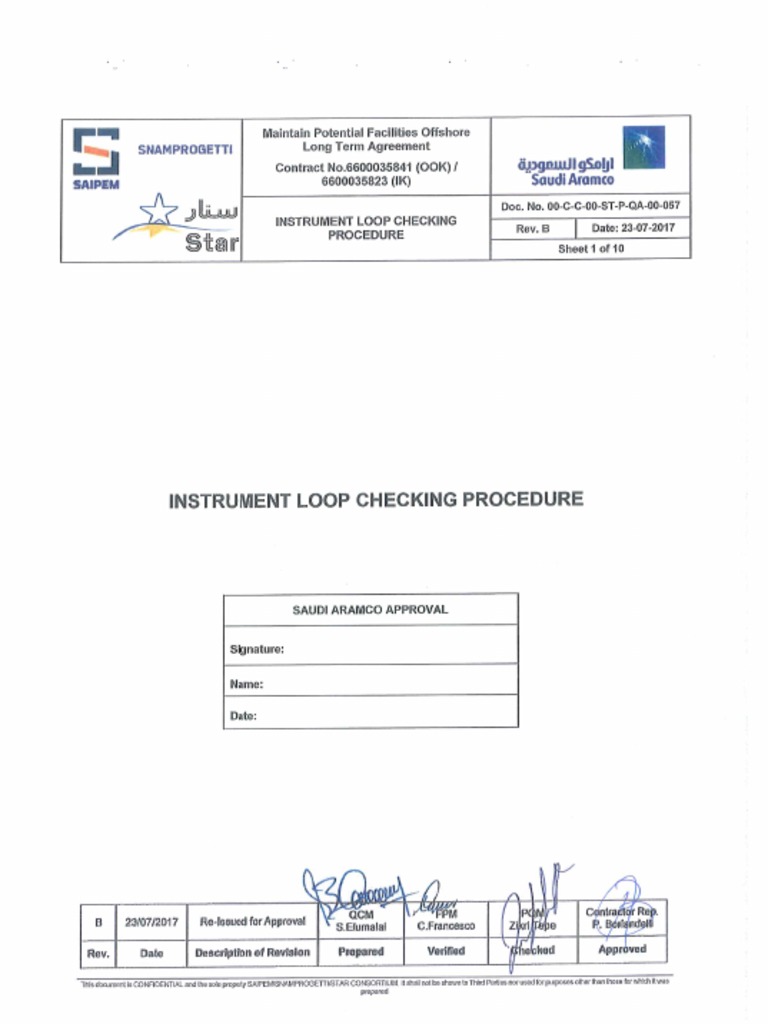 Method Statement Instrument Loop Checking QA 00 057 B PDF | PDF
