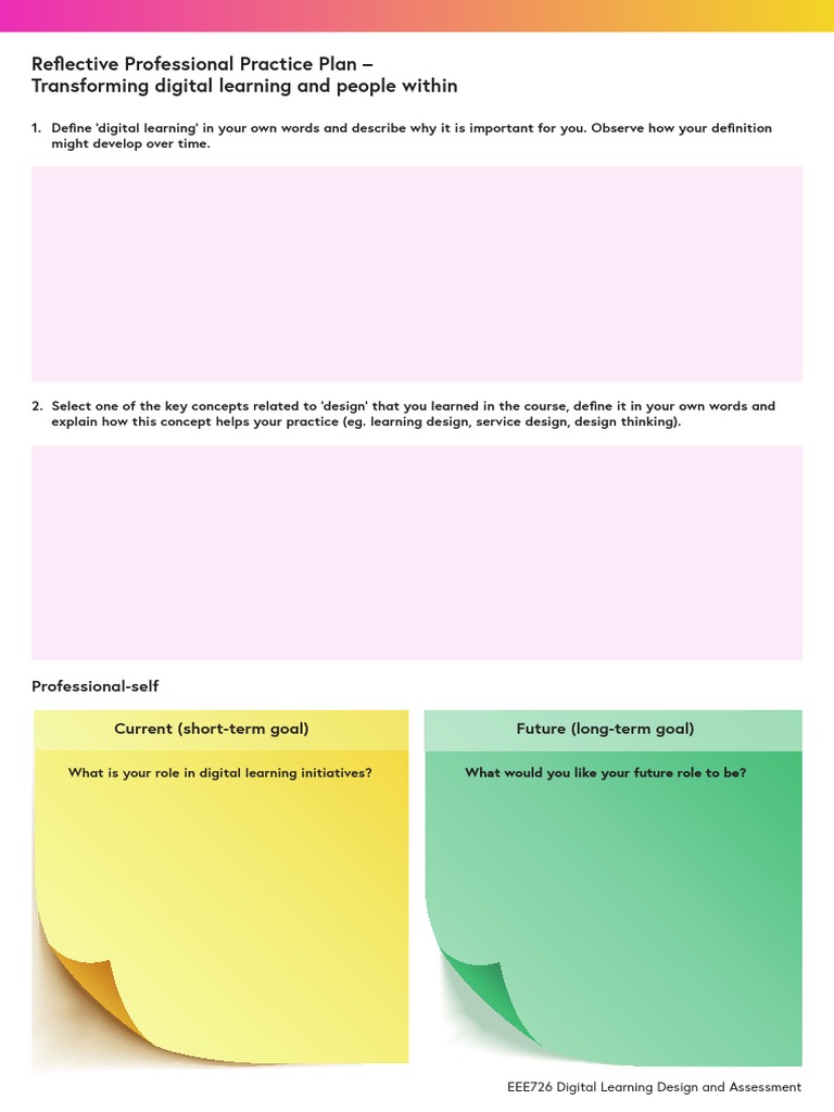 Digital Learning Practice Reflection Plan | PDF