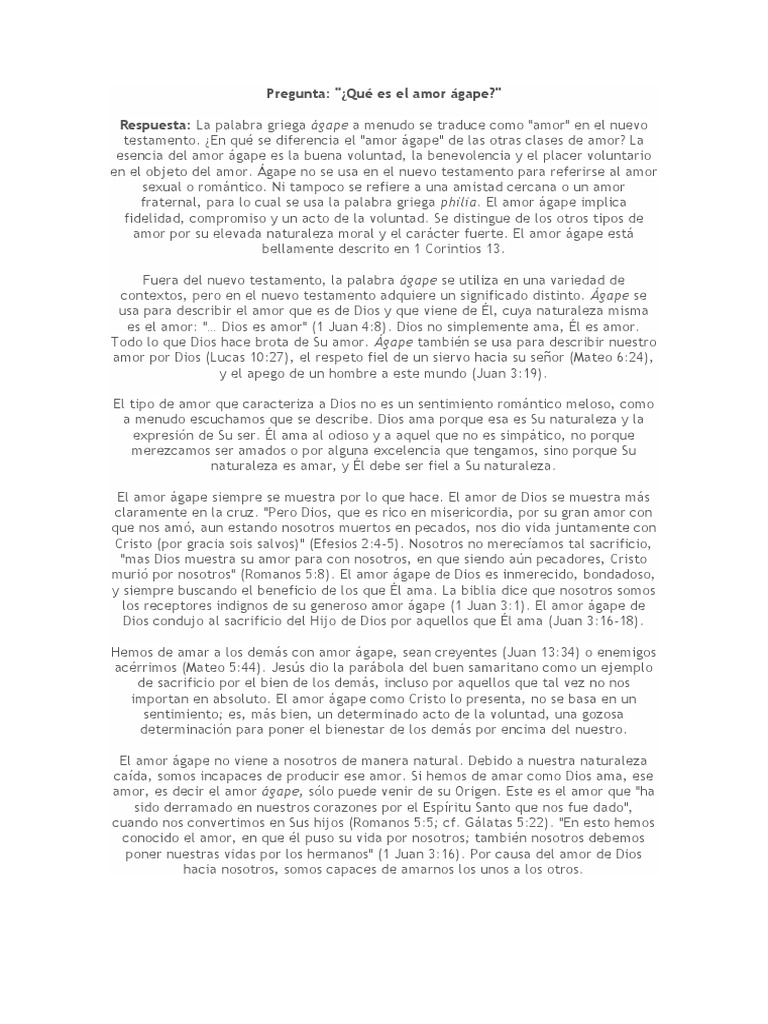 El significado del amor ágape en la Biblia | PDF | Cristo (título) | Amor