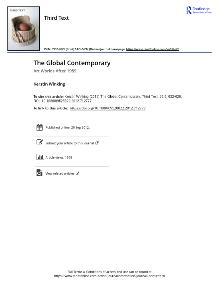 The Global Contemporary - Art Worlds After 1989 | PDF | Contemporary Art