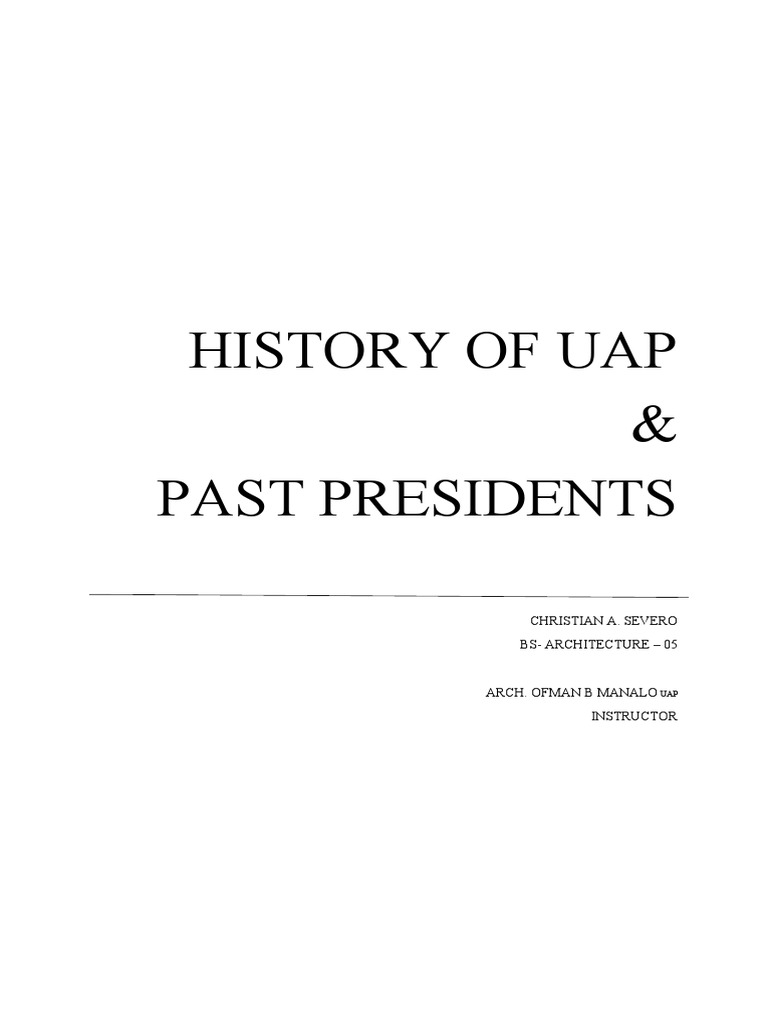 HISTORY OF UAP and PAST PRESIDENT | PDF | Justice | Crime & Violence