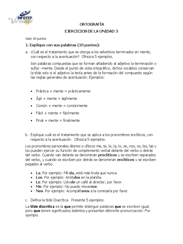 Acentuación en adverbios y pronombres | PDF | Sintaxis | Lingüística