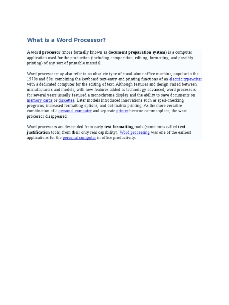 Understanding Word Processors Explained | PDF | Art | Technology ...