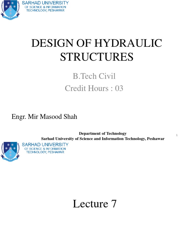 Design of Hydraulic Structures Lecture 7 | PDF | Soil Mechanics | Continuum Mechanics
