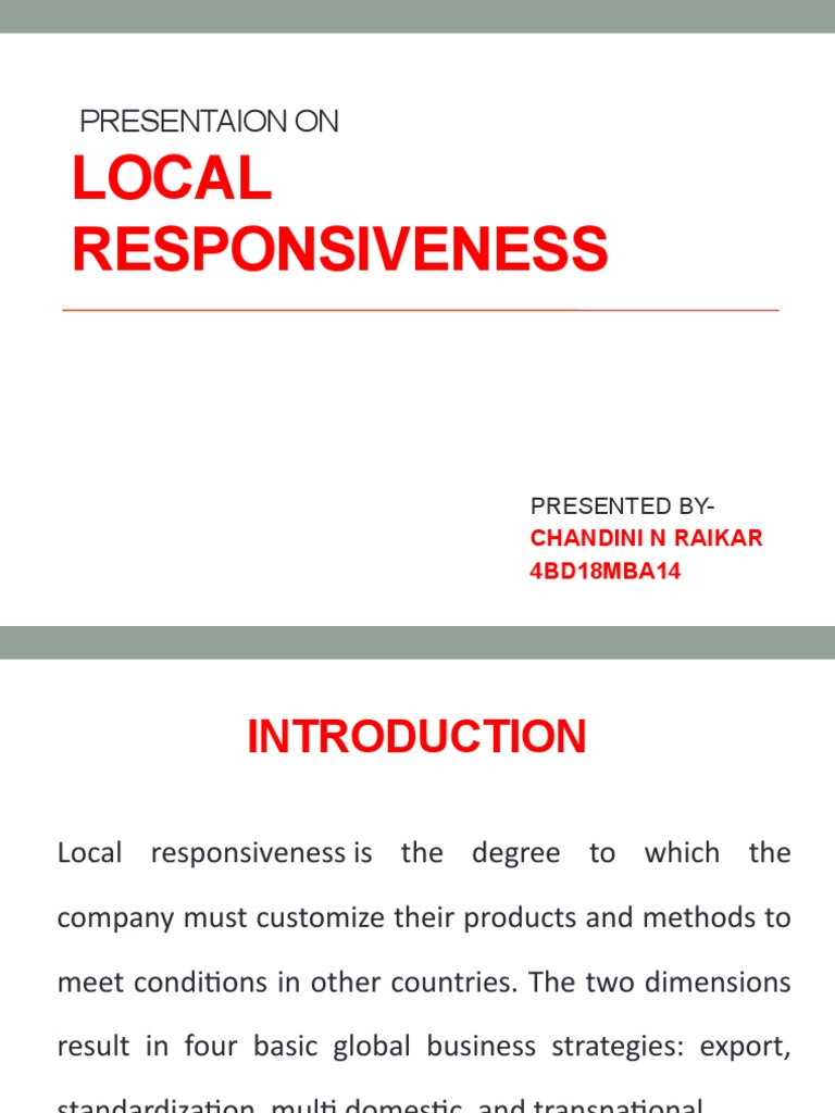 Local Responsiveness | PDF