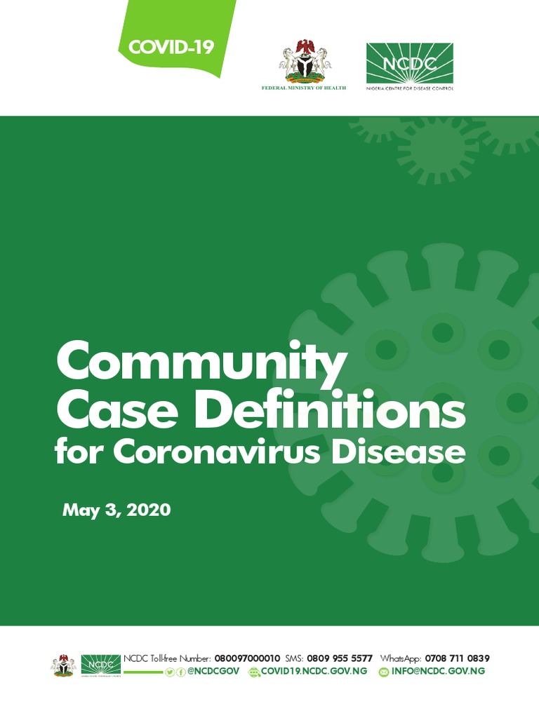 Community Case Definitions: For Coronavirus Disease | PDF