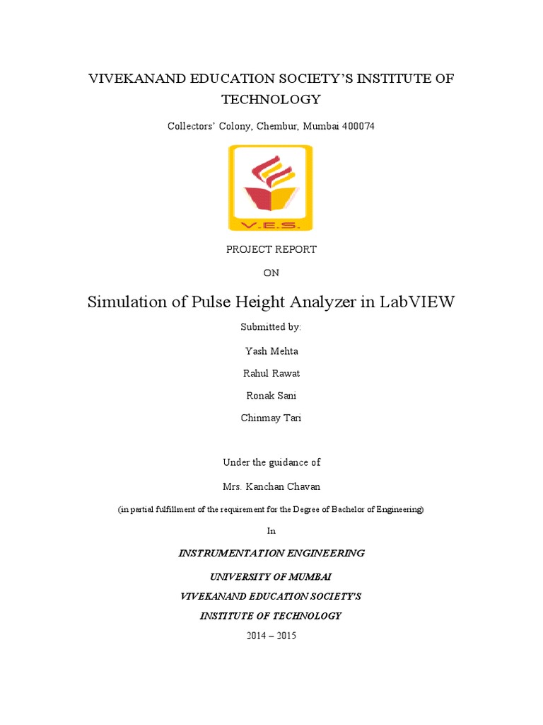Simulation of Pulse Height Analyzer in Labview: Vivekanand Education ...