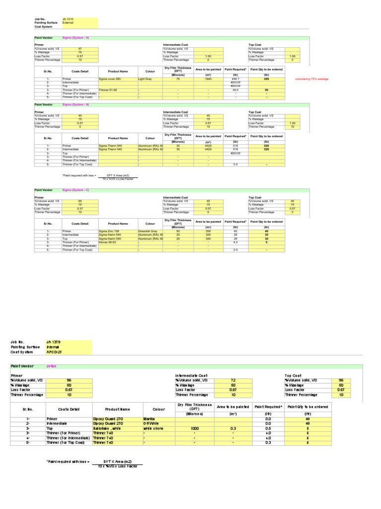 Paint Quantity Calculation Guide | PDF | Paint | Conservation And ...