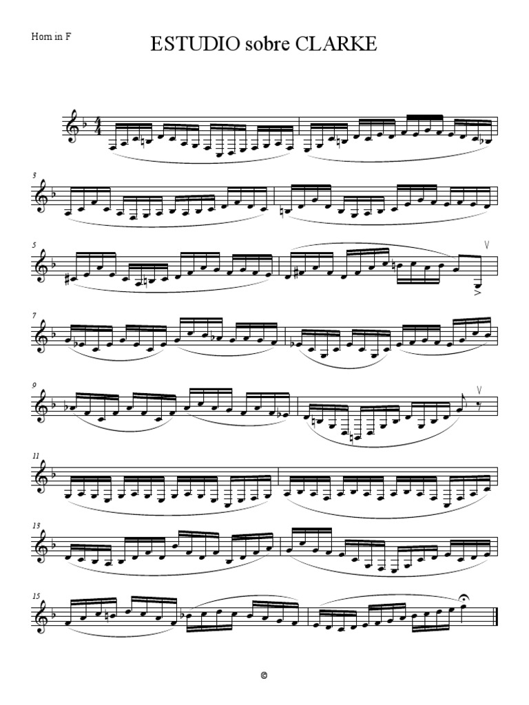 Estudio Sobre Clarke 1 - Horn in F | PDF