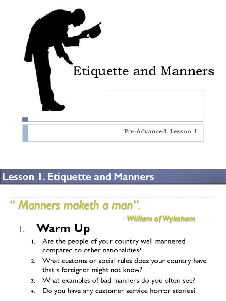 Examples of Bad Manners and Etiquette | PDF | Etiquette | Grammar