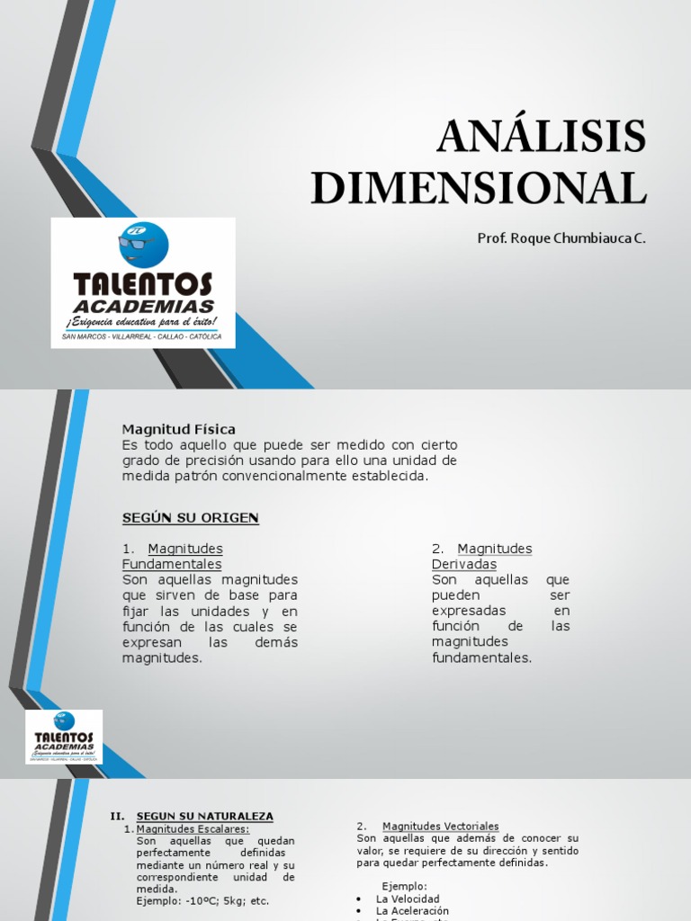 Análisis Dimensional Clase I | PDF | Sistema Internacional de Unidades ...