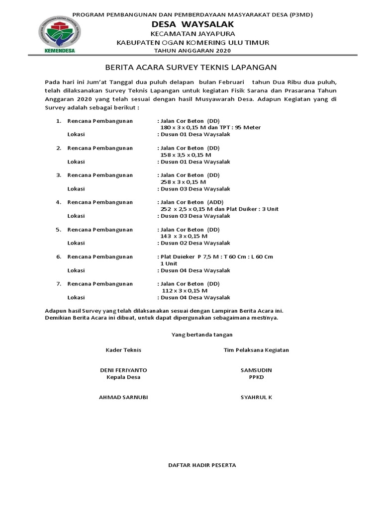 Dokumen Survey Teknis Pdf