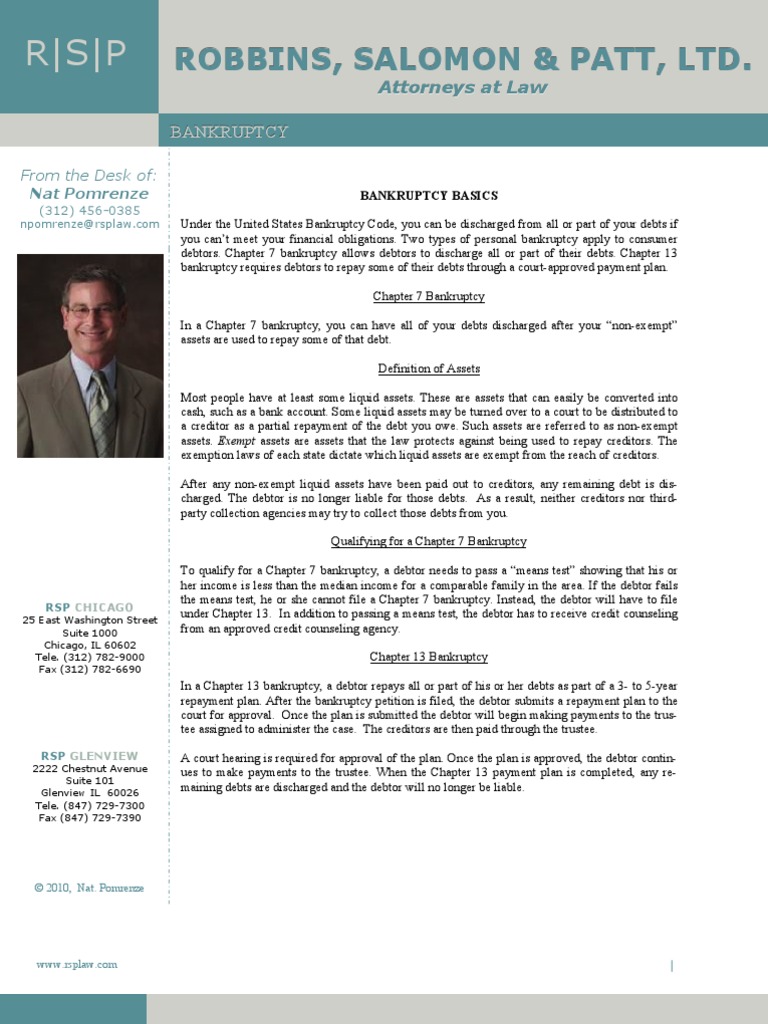 NJP Article - Bankruptcy Basics | Download Free PDF | Chapter 7 ...
