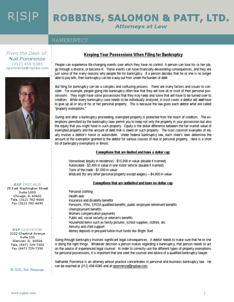 NJP Article - Keeping Your Possessions | PDF | Bankruptcy | Social ...