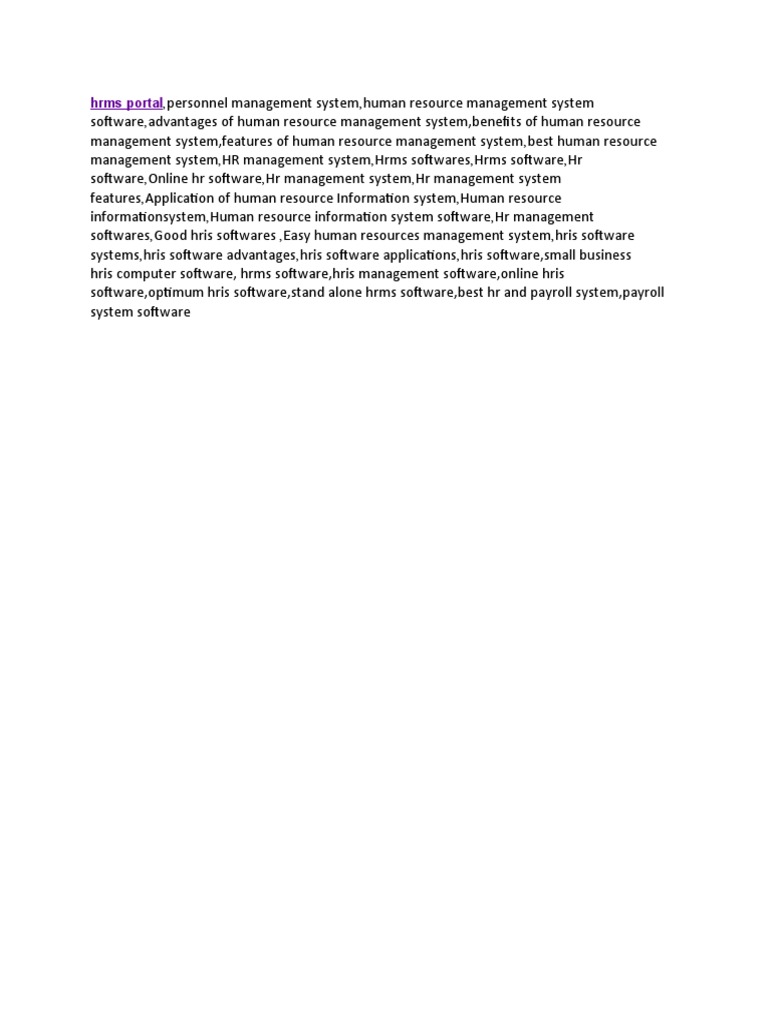 Hrms Portal Document | PDF