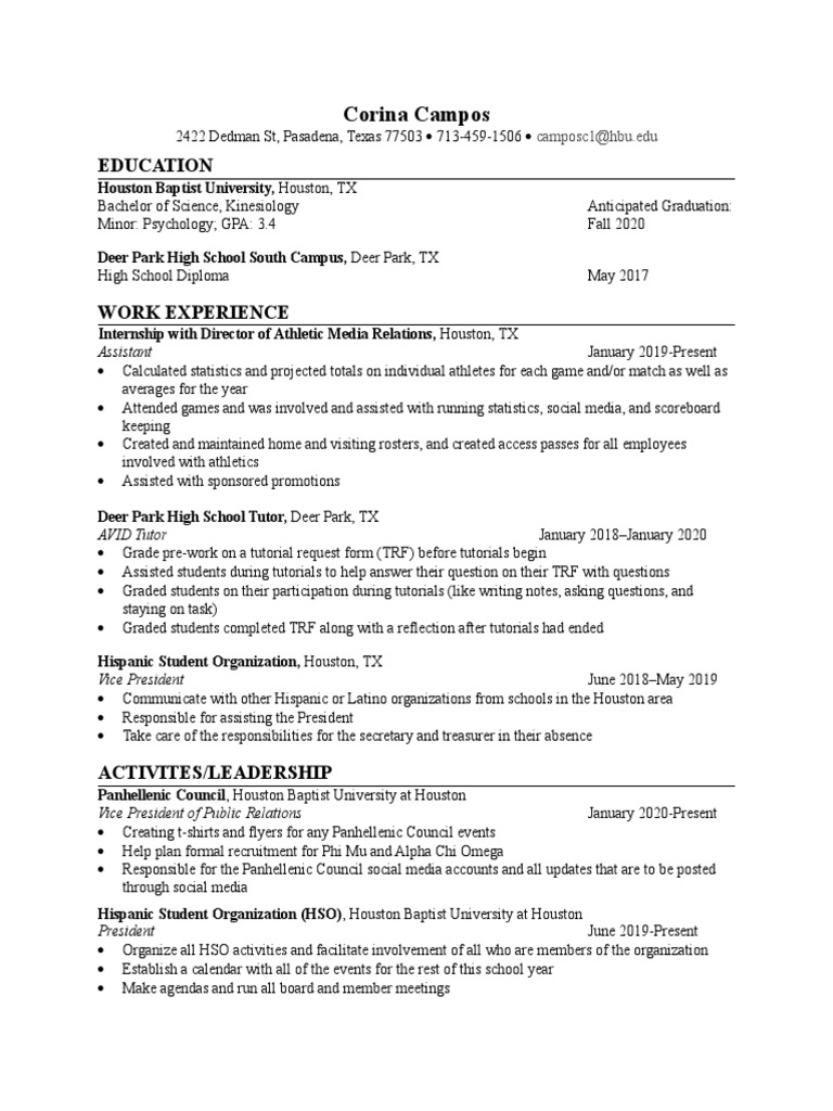 Corina Resume | PDF | Learning | Behavior Modification