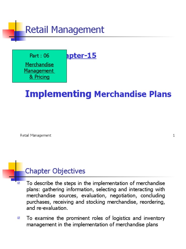 CH-15 - Modified Implementing Merchandise Plans | PDF | Logistics | Retail