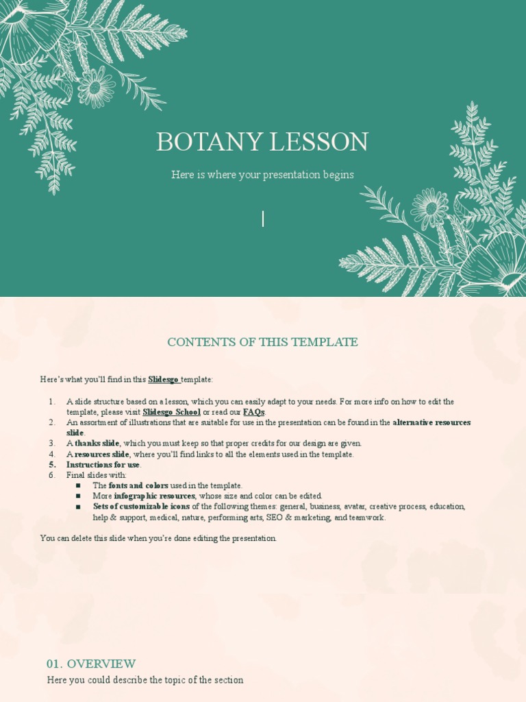 Botany Lesson Green Variant by Slidesgo | PDF | Planets | Solar System