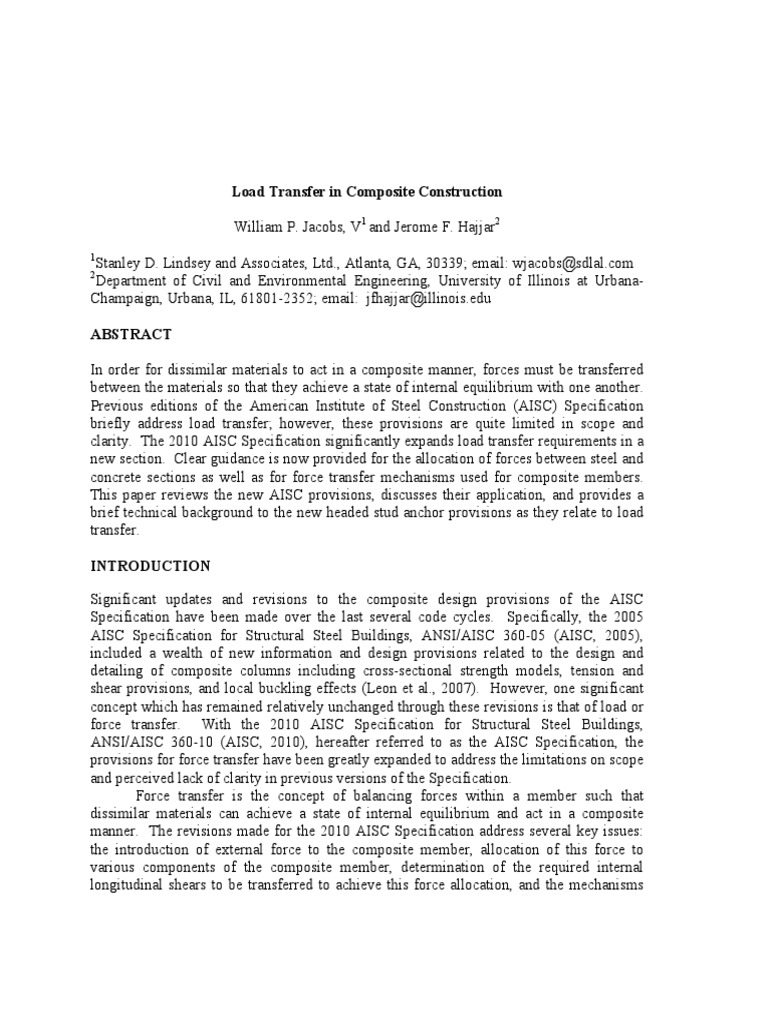 Load Transfer in Composite Columns | PDF | Strength Of Materials | Beam ...