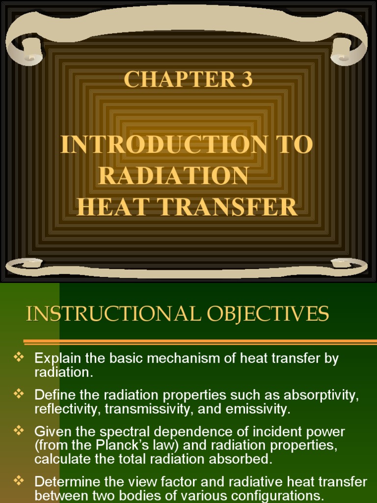 Chapter 4 Radiation Heat Transfer | PDF | Electromagnetic Radiation ...