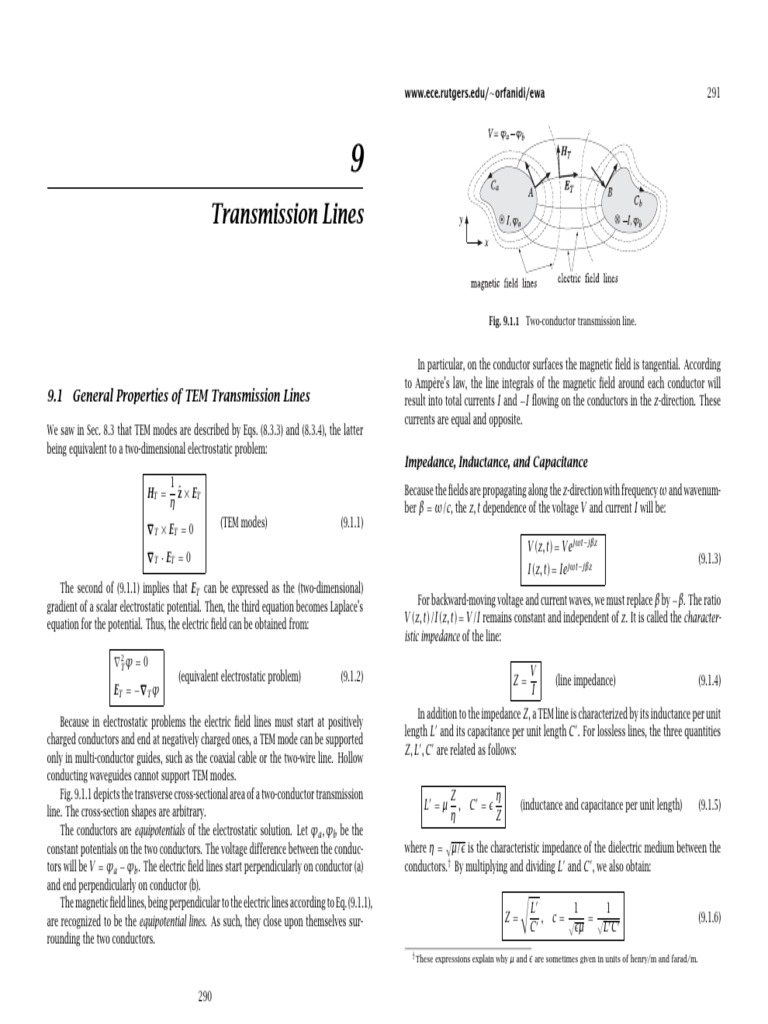 TEM Transmission Line Basics | PDF | Transmission Line | Coaxial Cable