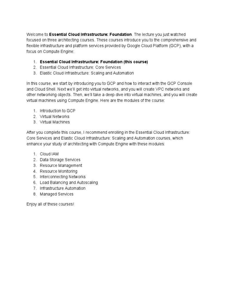 File Welcome To Essential Cloud Infrastructure Foundation Pdf