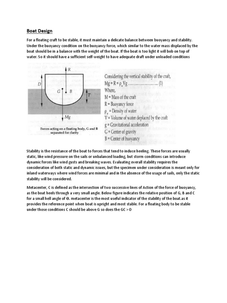 Boat Design | PDF | Buoyancy | Classical Mechanics