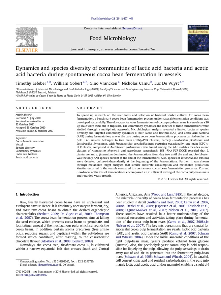 Food Microbiology: Timothy Lefeber, William Gobert, Gino Vrancken ...