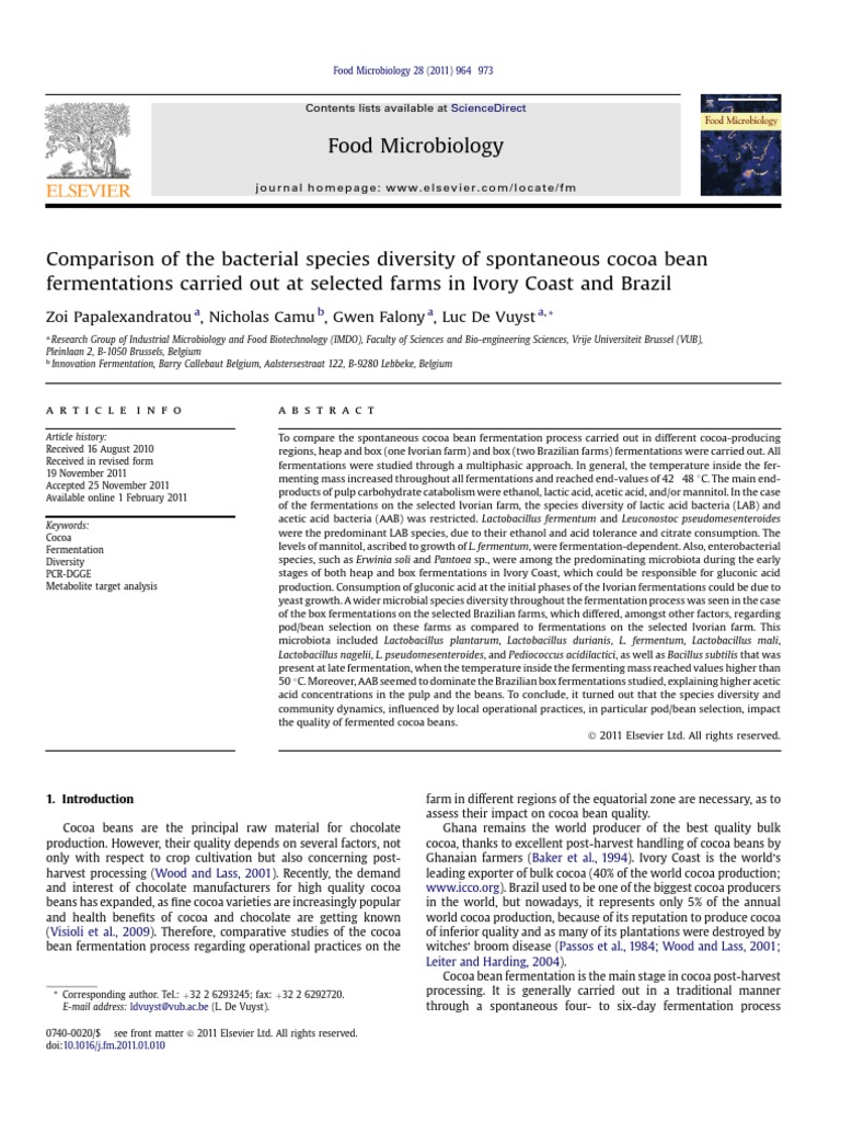 2011 Ferm. Comparison of The Bacterial Species Diversity of Spontaneous ...