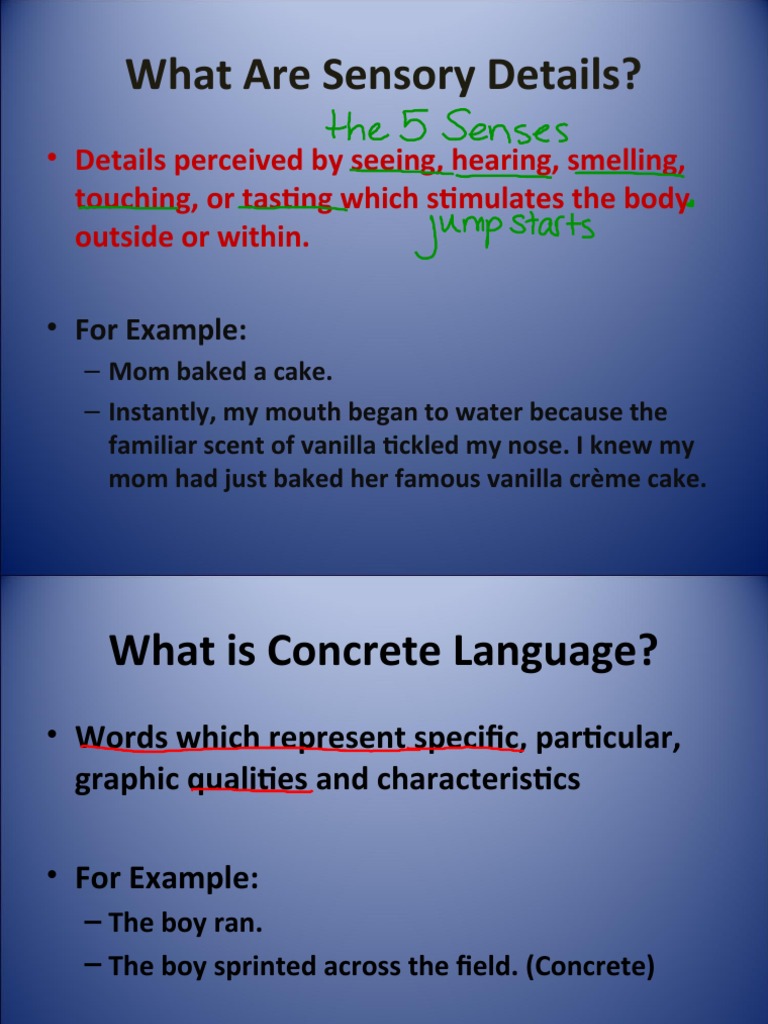 What Are Sensory Details | PDF