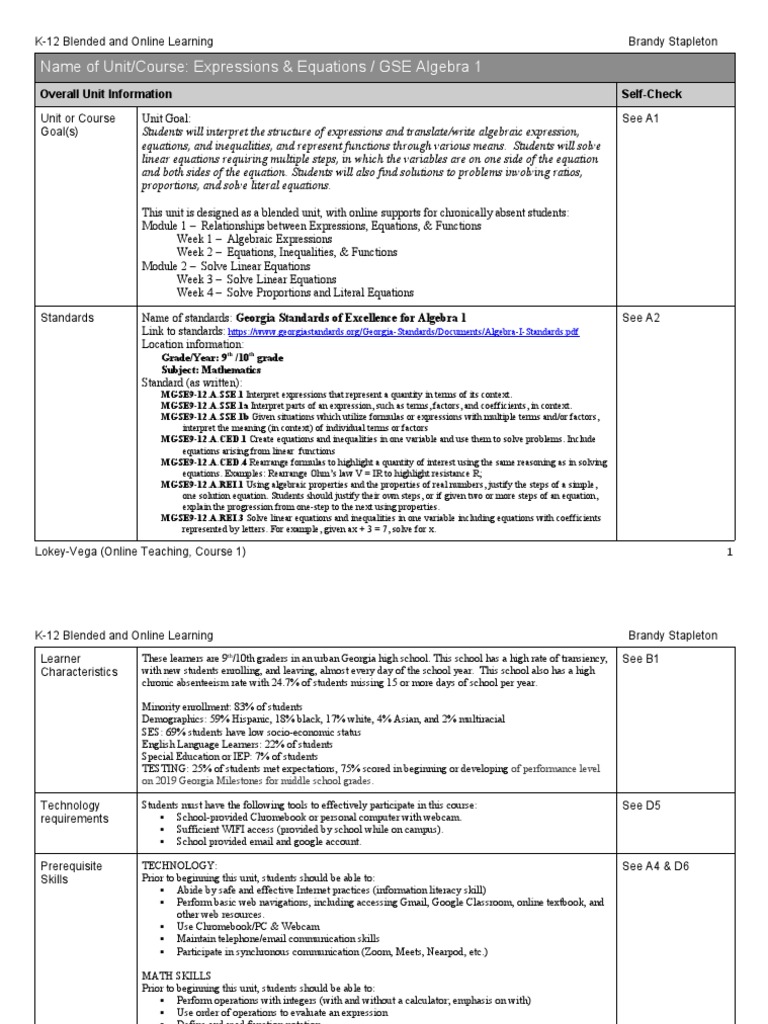 Unitplan Stapleton Brandy 2020 | PDF | Educational Technology | Textbook