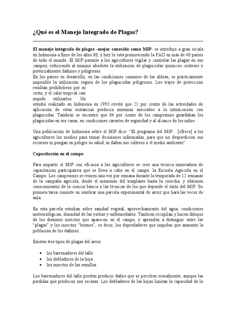 Qué Es El Manejo Integrado de Plagas | PDF | Plaga (organismo) | Pesticida