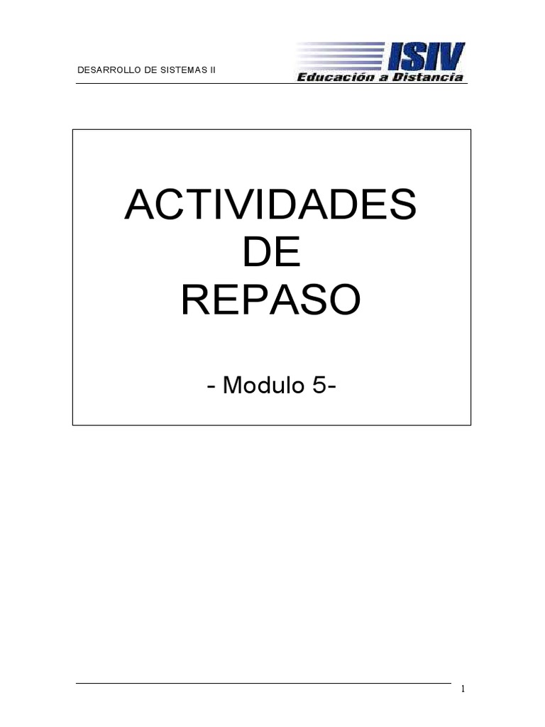 Actividades-Módulo 5 PDF | PDF | Informática | Informática y tecnología ...