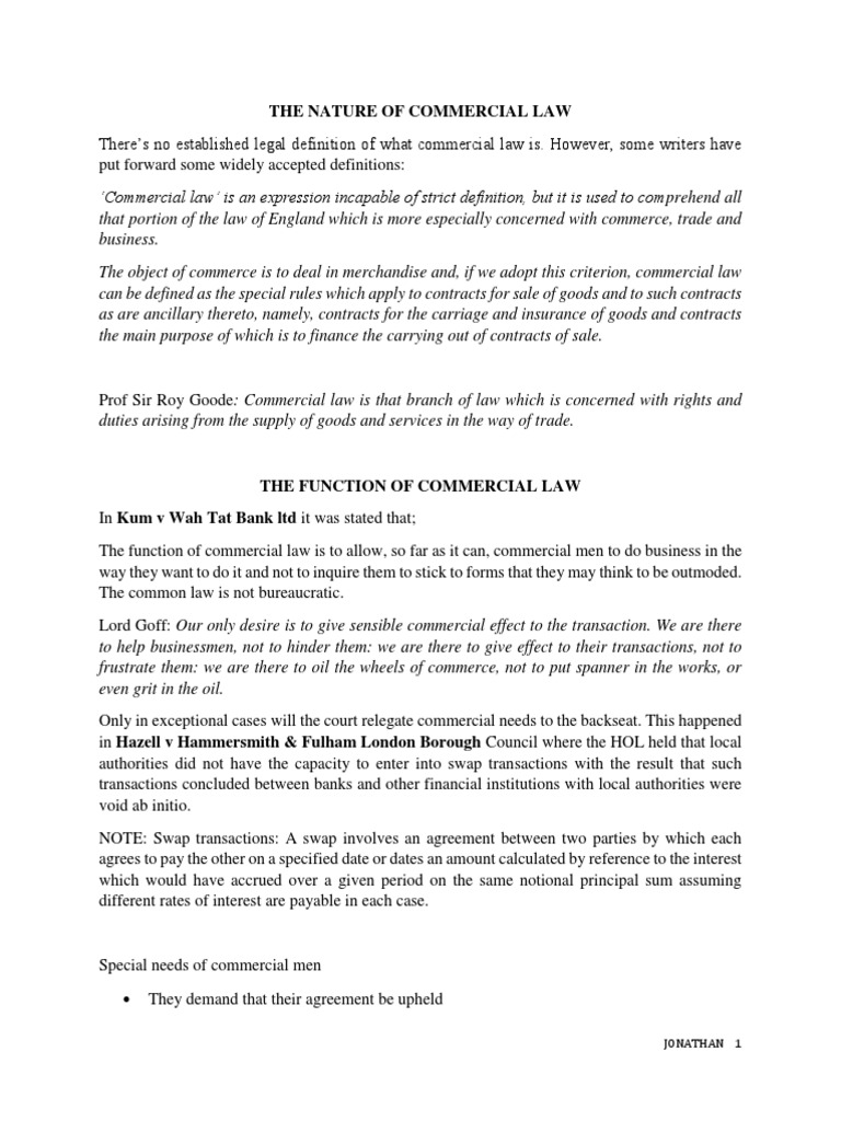 Navigating the Complex Landscape of Commercial Law: An In-Depth ...