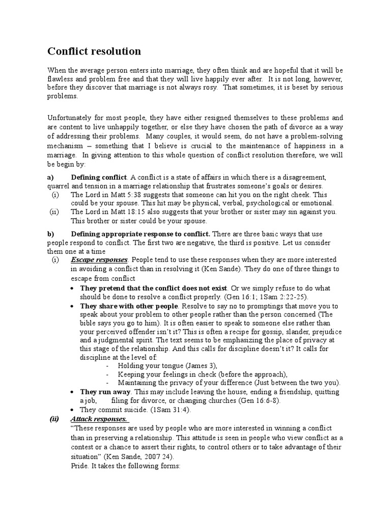 Resolving Marital Conflict Through Biblical Peacemaking: A Five-Step ...