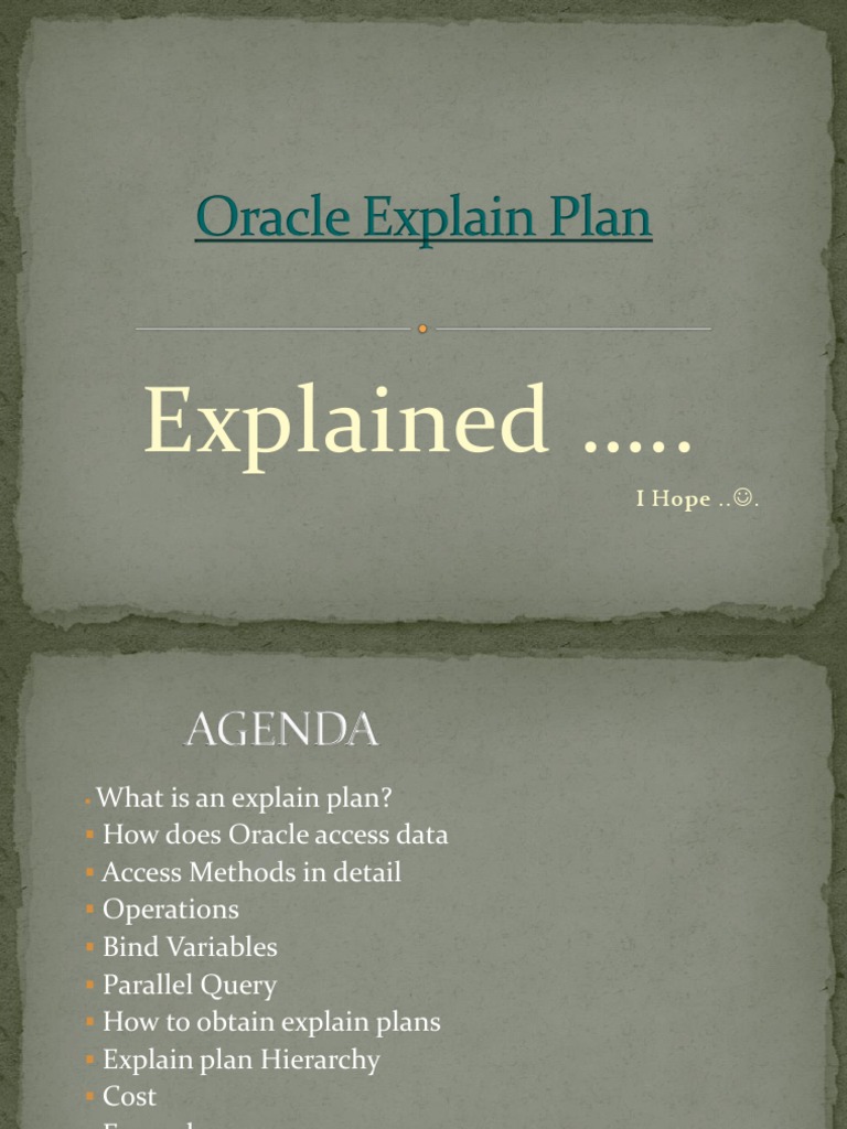 Oracle Explain Plans EXPLAINED | PDF | Database Index | Information ...