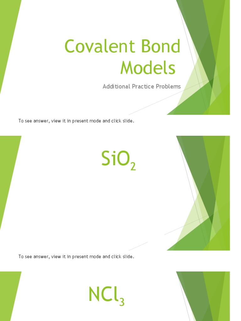 Covalent Bond Models Practice | PDF